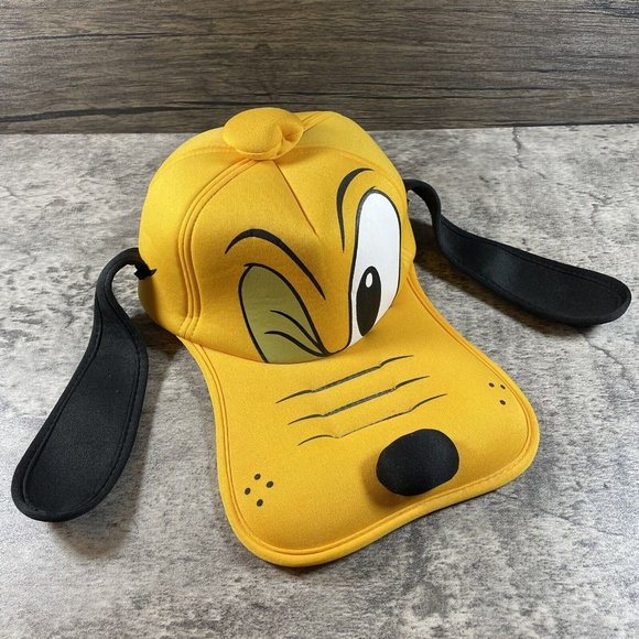 Disney | Accessories | Pluto Walt Disney Parks World Pluto Long Bill Hat Wink Hang Ears Yellow ...